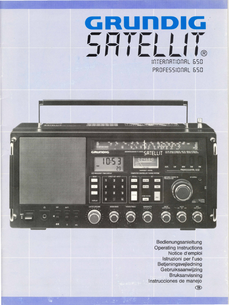 Grundig Satellit 650 Owners Manual | PDF