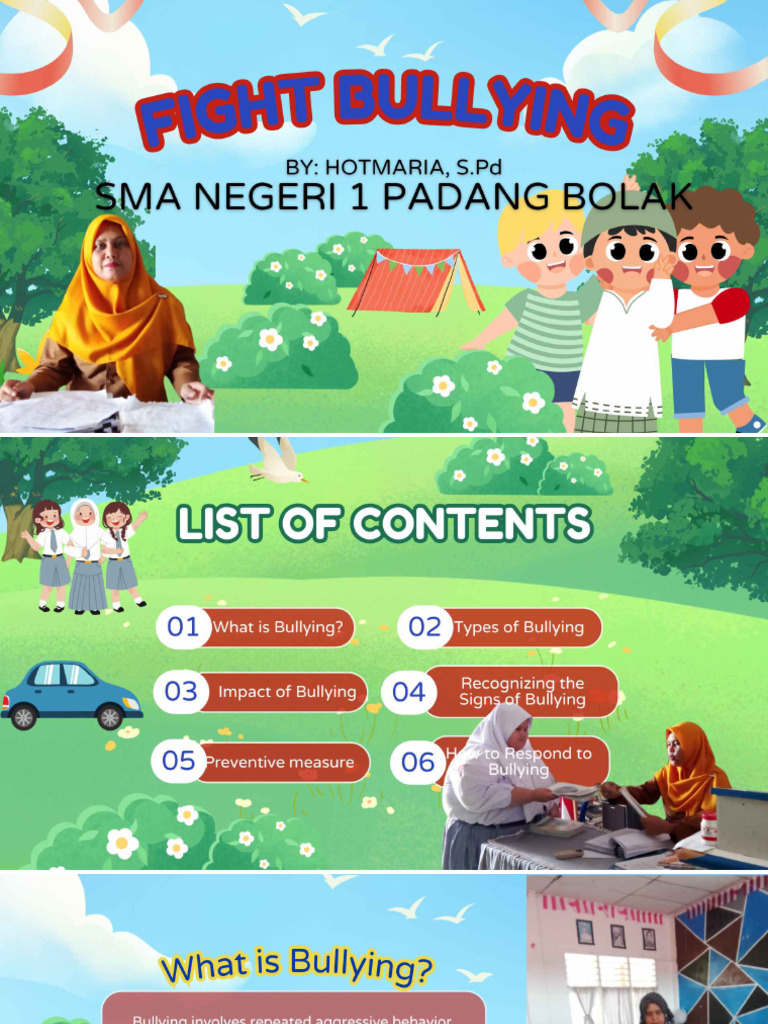 Green and Blue Illustrative Fight Bullying Presentation - 11zon | PDF