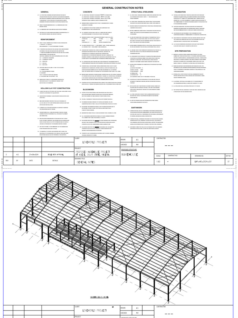 Warehouse Structural Drawing | PDF