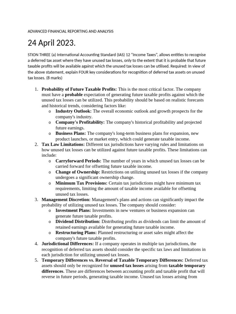 Advanced Financial Reporting and Analysis | PDF