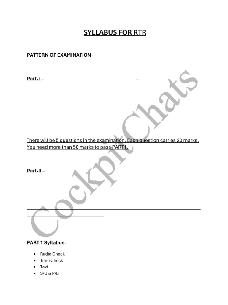 RTR Syllabus | PDF