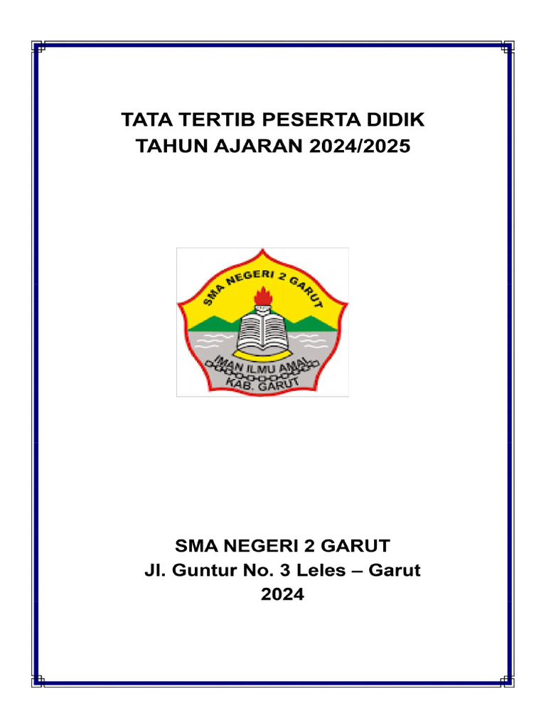 Tata Tertib Peserta Didik Sman 2 Garut 2024-2025 | PDF