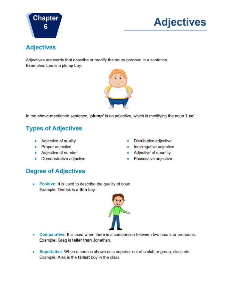Chapter 6 - Adjectives | PDF