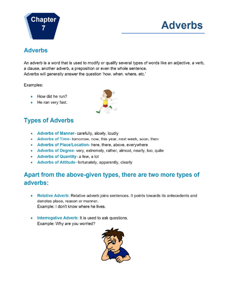 Chapter 7 - Adverbs | PDF
