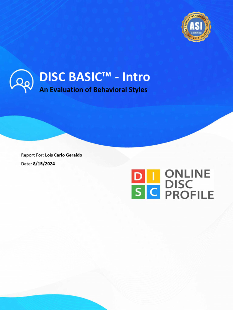Geraldo Lois Carlo Free DISC Profile | PDF