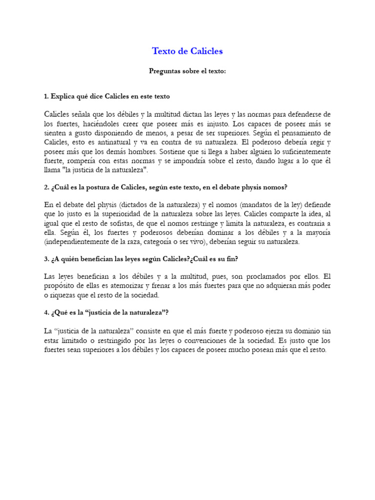 Texto de Calicles | PDF | Derecho