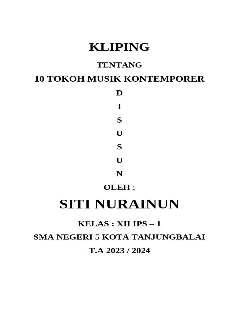 10 Tokoh Musik Kontemporer | PDF