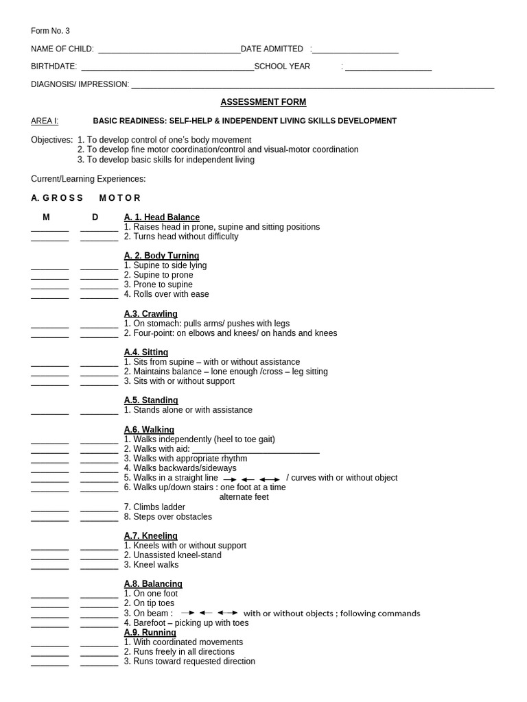 Assessment Checklist | PDF