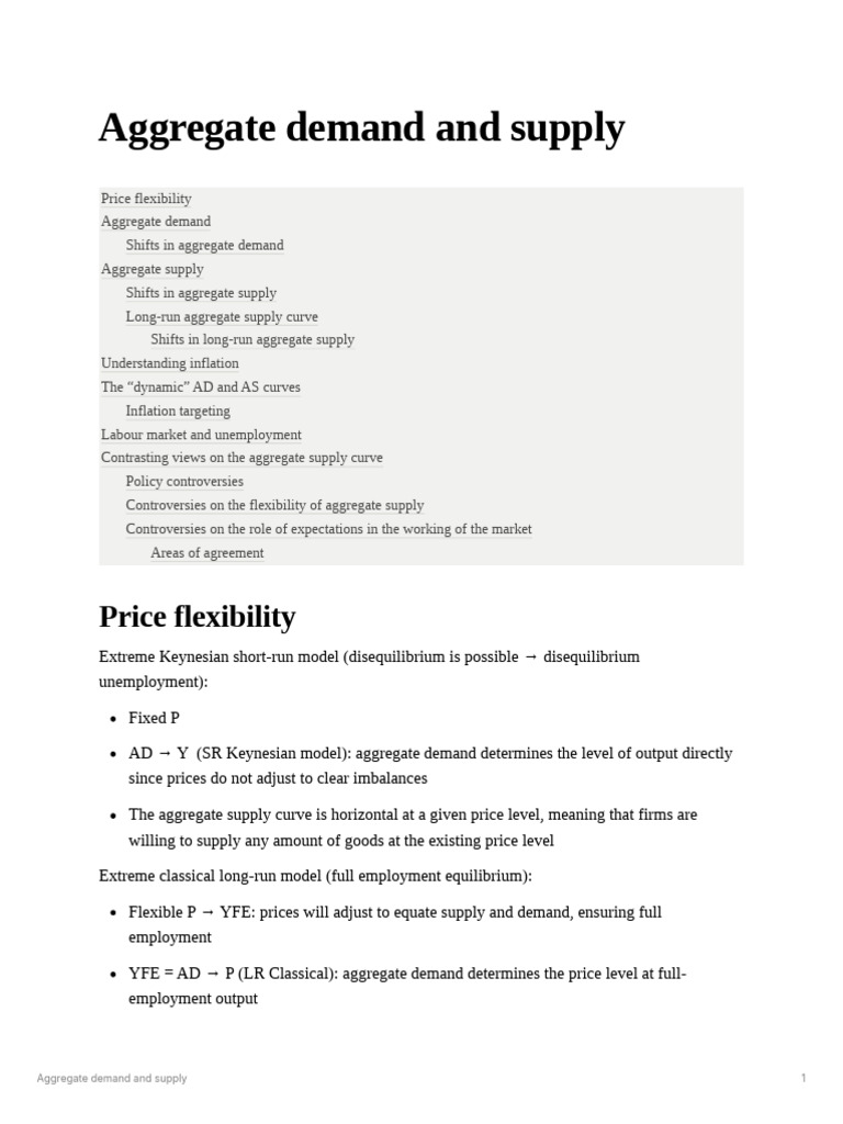 Aggregate Demand and Supply | PDF