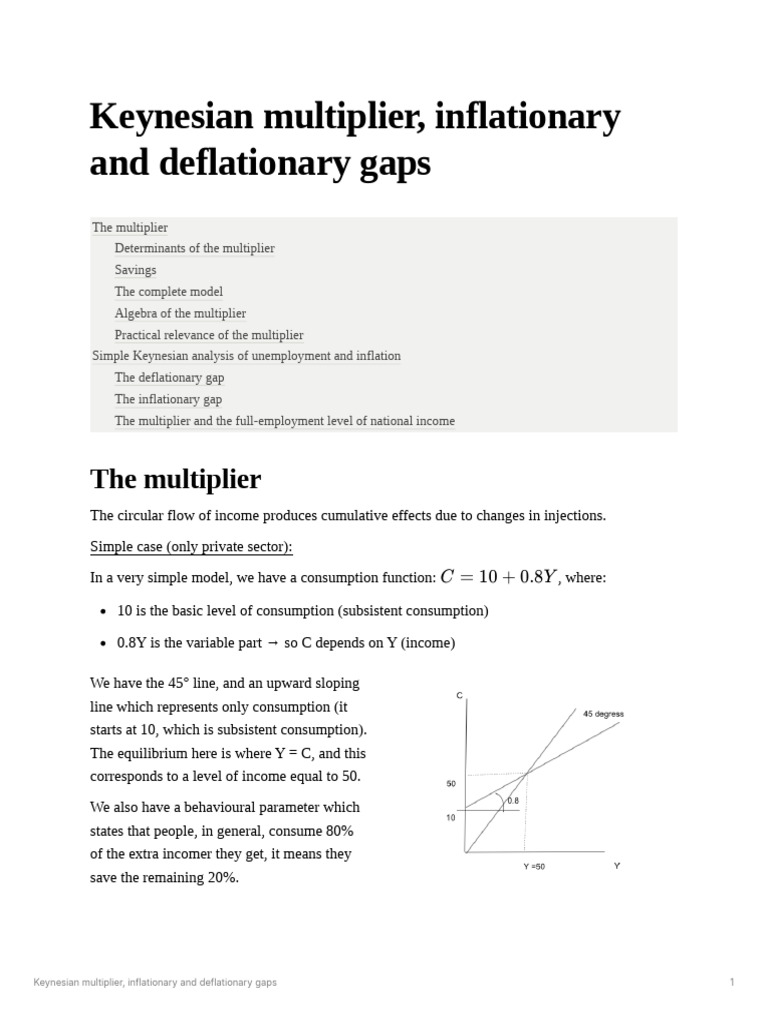 Keynesian Multiplier | PDF