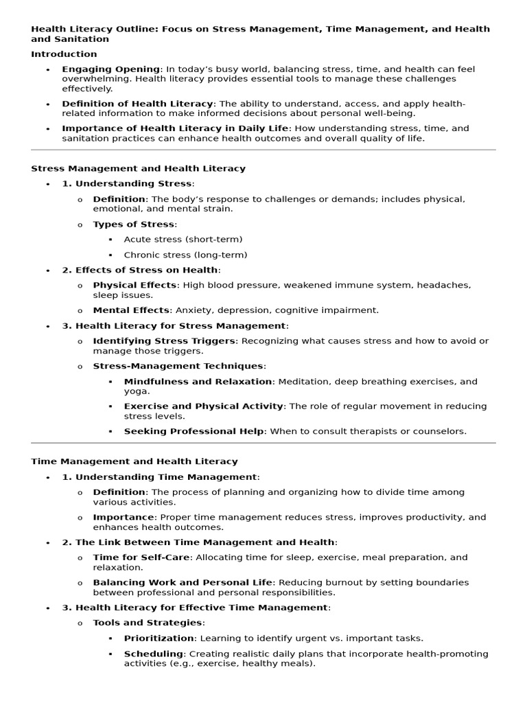 Health Literacy | PDF