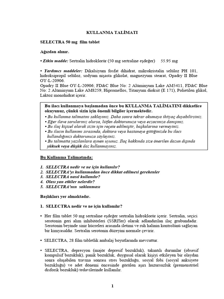 Selectra 50 MG Film Tablet KT | PDF