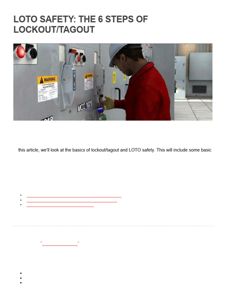 Loto Safety | PDF