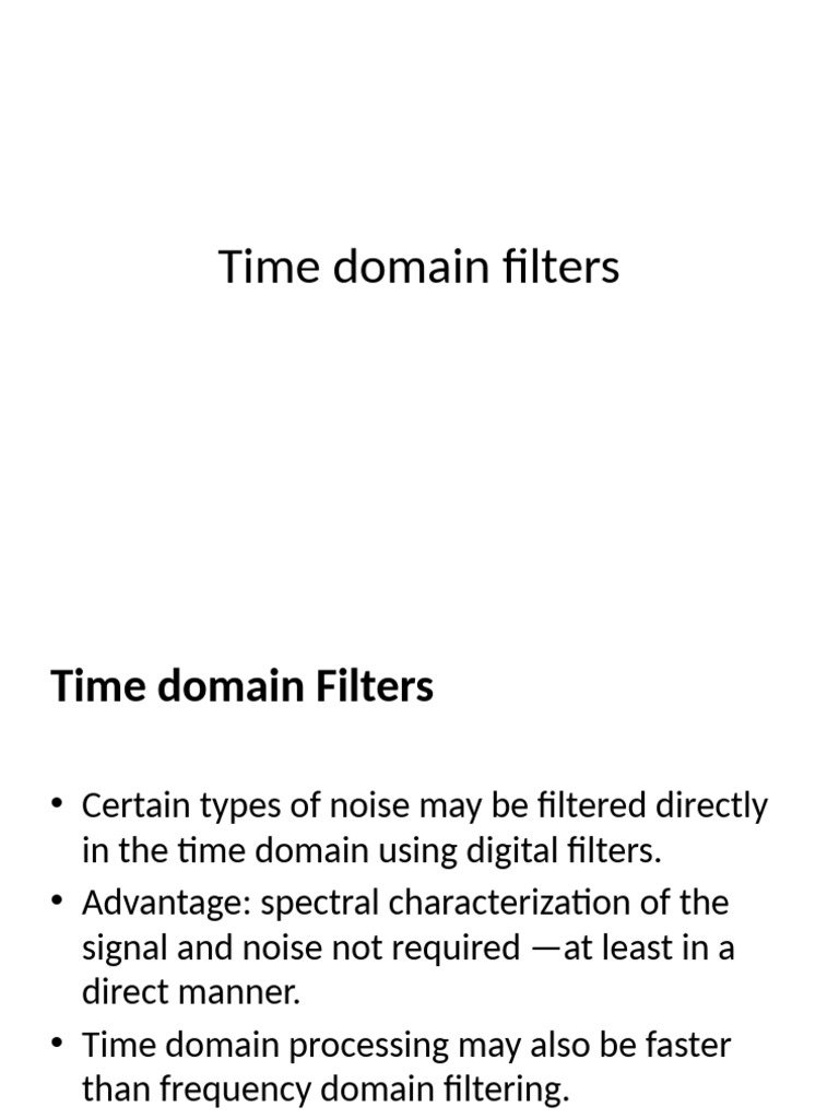 Time Domain Filters | PDF