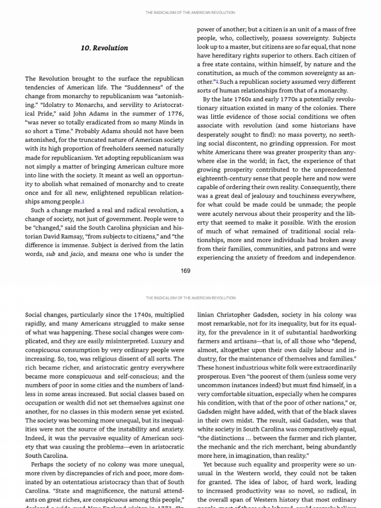 The Radicalism of The American Revolution - Revolution | PDF