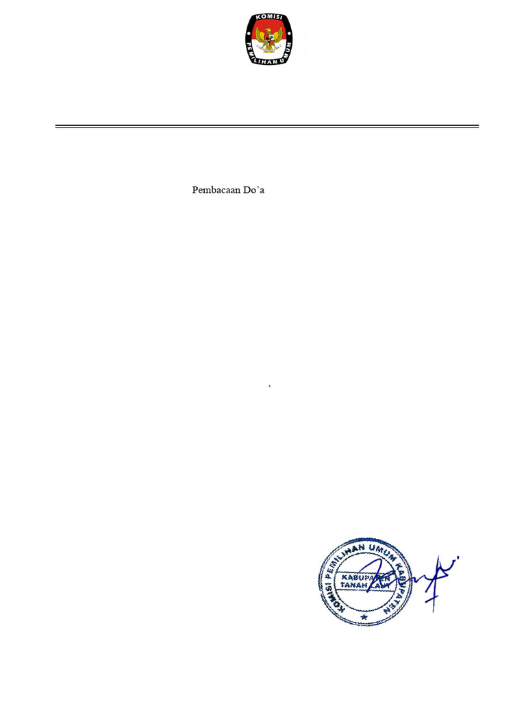 Surat Permohonan Pembacaan Do'a (Kemenag Kab. Tanah Laut) | PDF