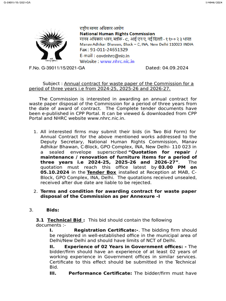 NIT For Waste Paper | PDF