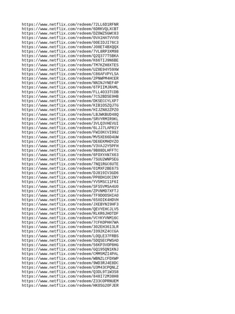 Netflix Codes | PDF