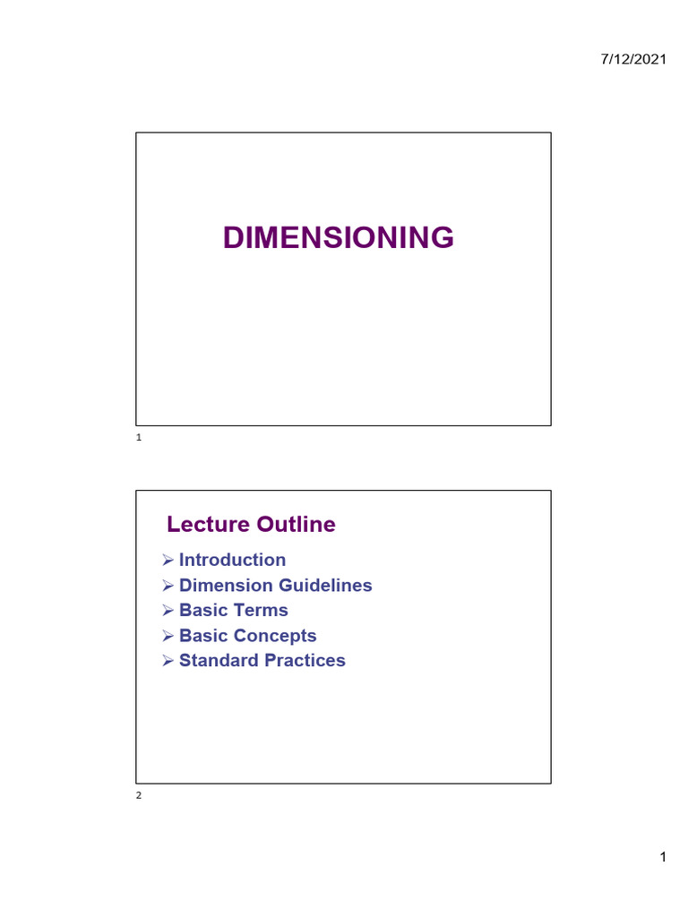 Dimensioning | PDF