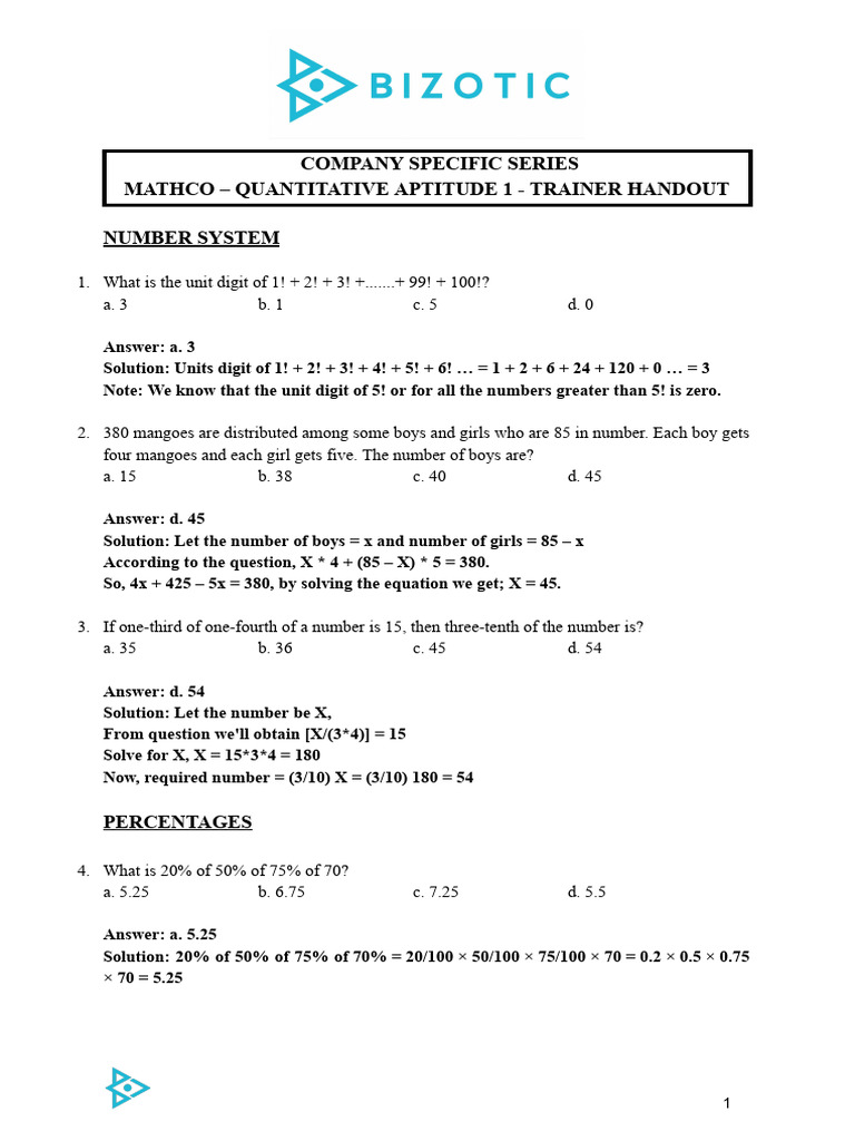 3 - Quantitative Aptitude | PDF