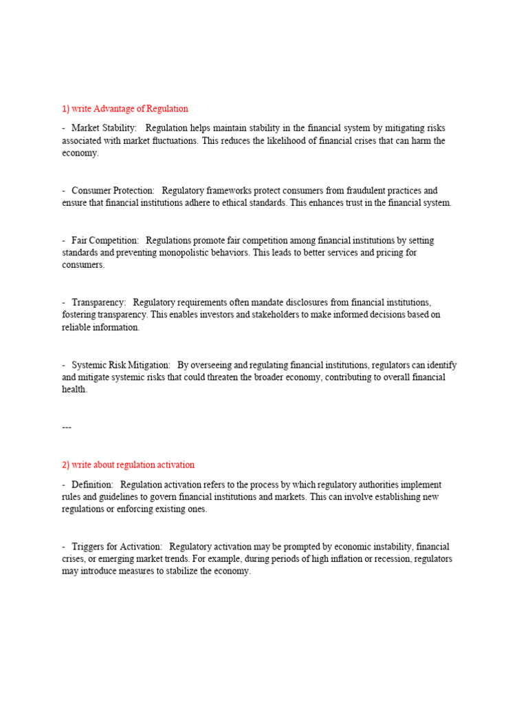 Financial Regulation | PDF