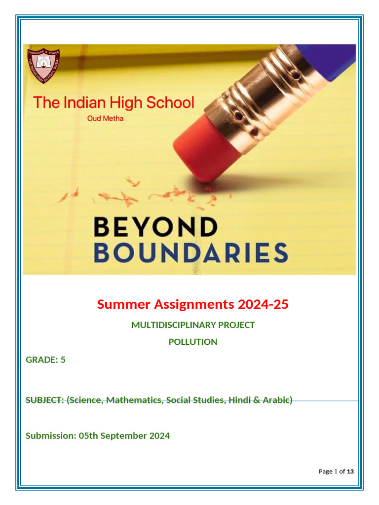 GR 5 Multidisciplinary Project 2024. | PDF