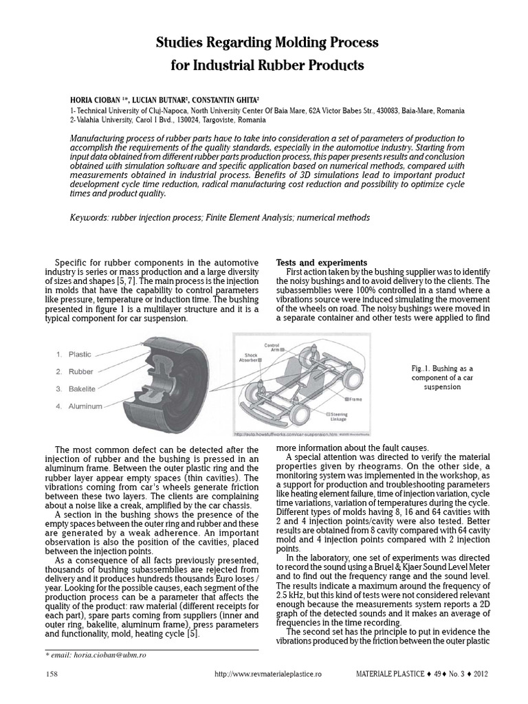 Studies Regarding Molding Process For in | PDF
