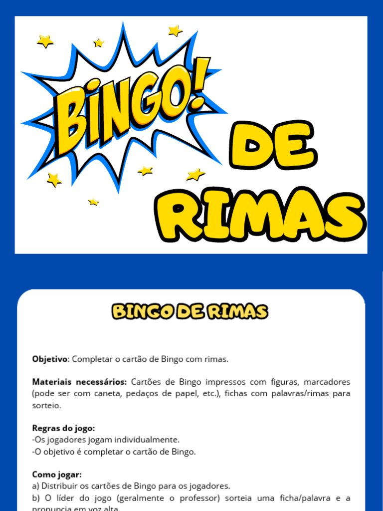 Bingo de Rimas Icsx1h | PDF