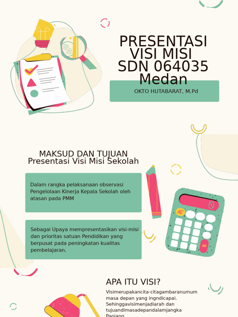 Presentasi Visi Misi Sekolah SD 064035 | PDF