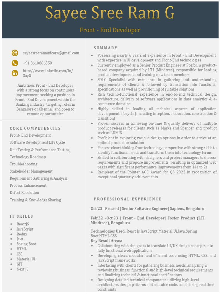 Sayee Sree Ram Resume | PDF