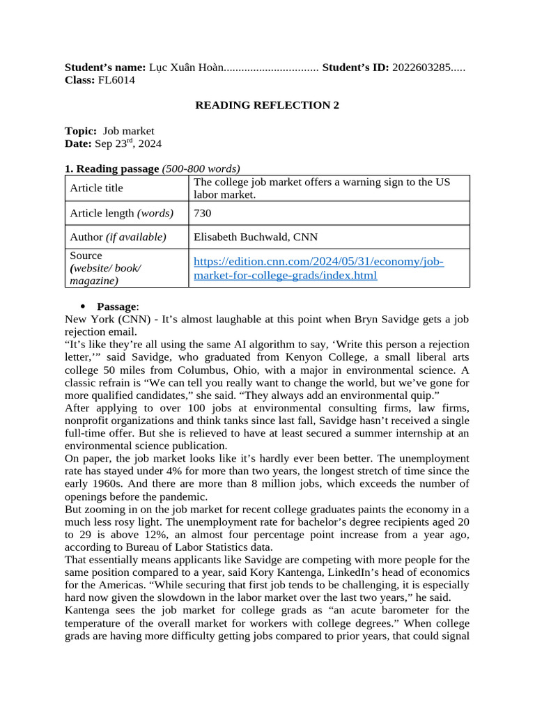 EOP - Reading 5 - Reading Reflection 2 | PDF