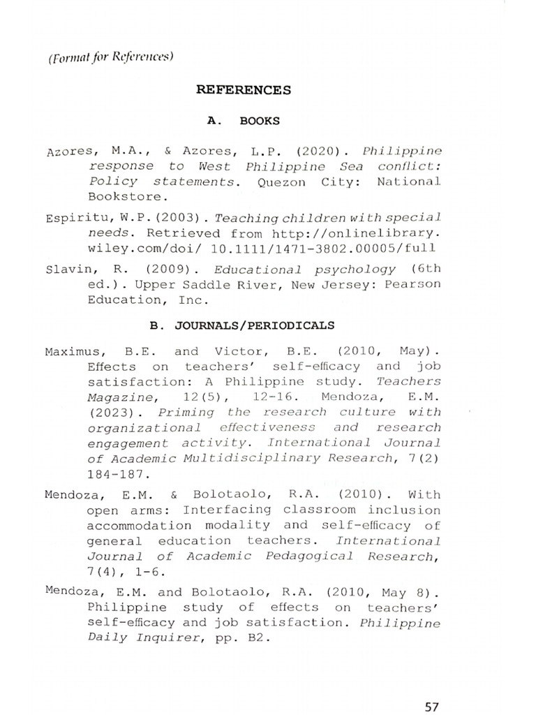 References Format | PDF