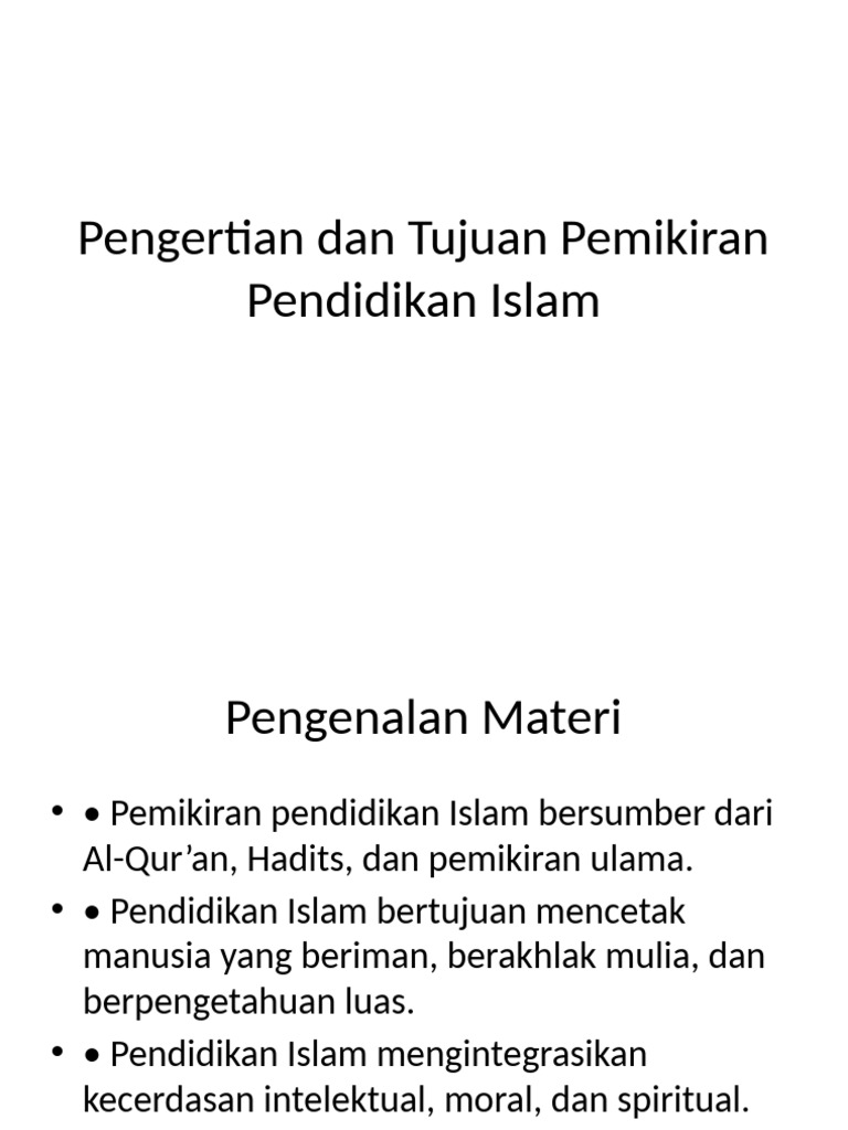 Pemikiran Pendidikan Islam | PDF