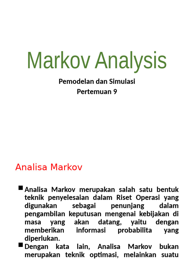 Pemodelan Simulasi - Markov | PDF