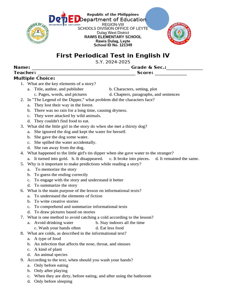 1st Periodical Test | PDF