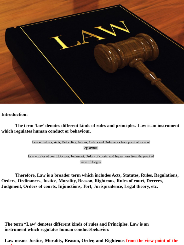 Introduction To Law | PDF