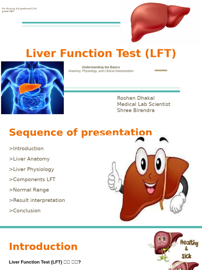 Liver Function Test (LFT) : Roshan Dhakal Medical Lab Scientist Shree ...