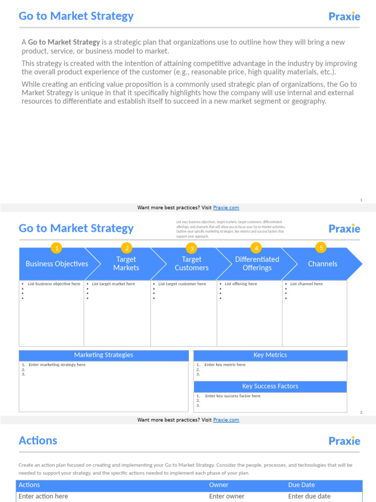 Go To Market Strategy Template | PDF