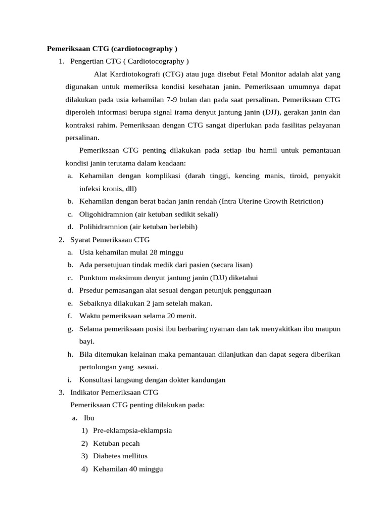 Pemeriksaan CTG | PDF