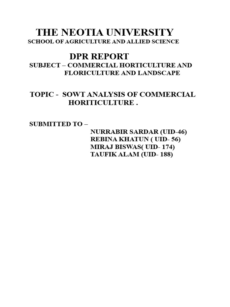 The Neotia University: DPR Report | PDF