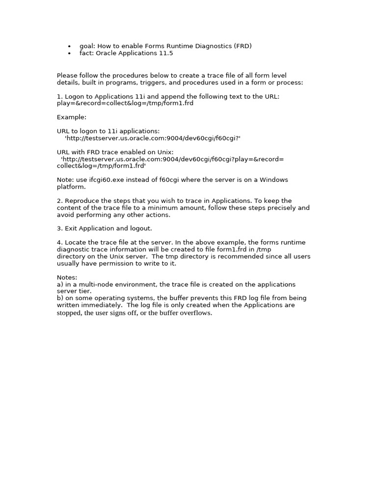 How To Enable Forms Runtime Diagnostics | PDF