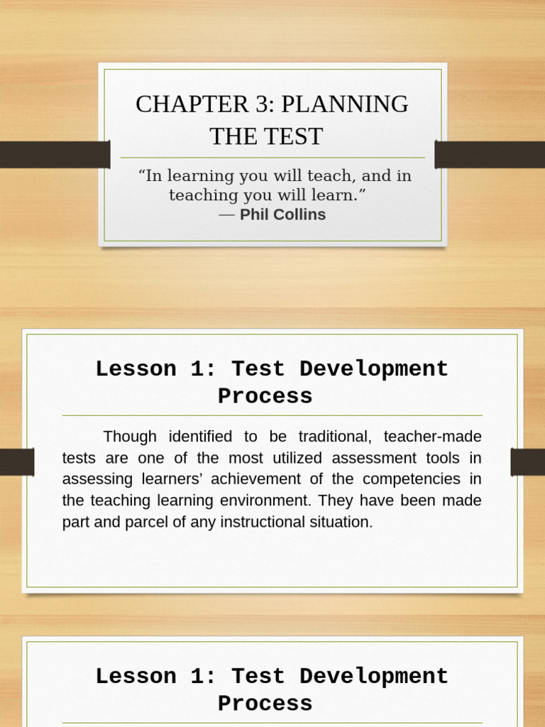 Chapter 3 Assessment of Learning 1 | PDF