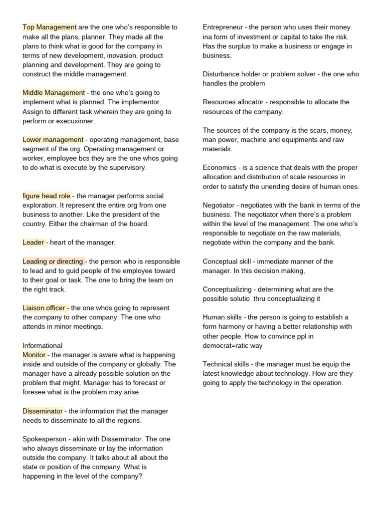 Management - Notes | PDF