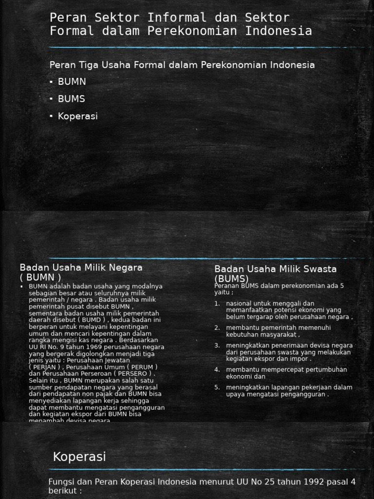 Peran Sektor Formal Dan Informal | PDF | Pengelolaan Keuangan & Uang