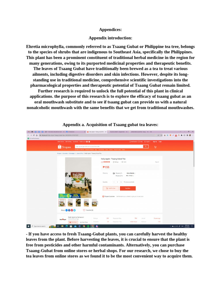 Appendices | PDF | Tea | Medicine