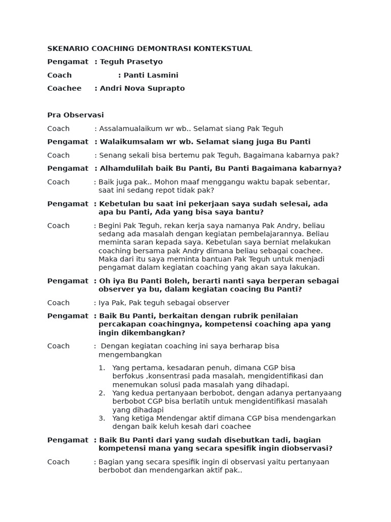 Skenario Pak Teguh | PDF