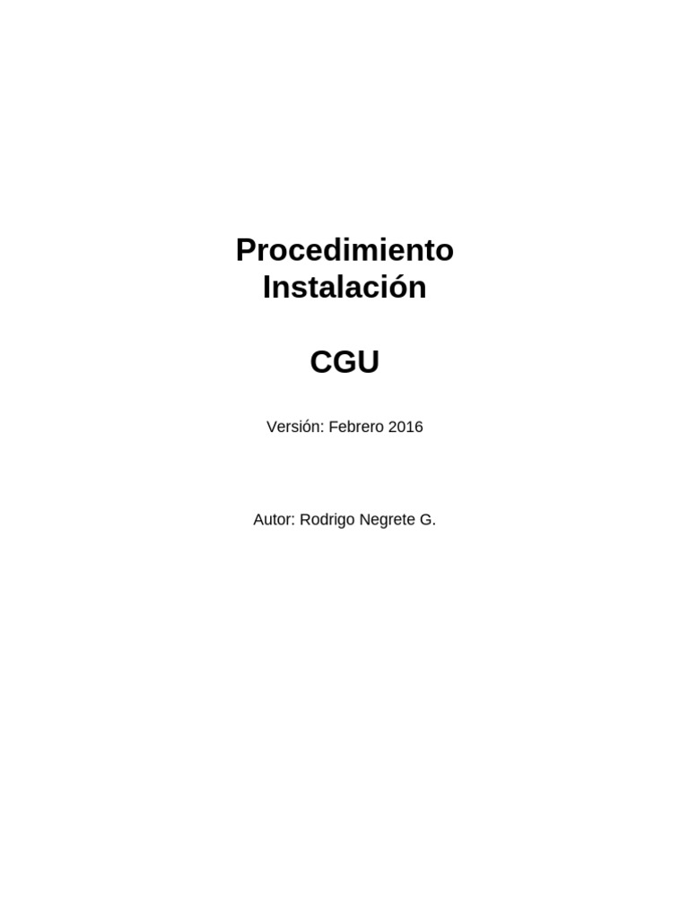 Manual Instalacion CGU | PDF