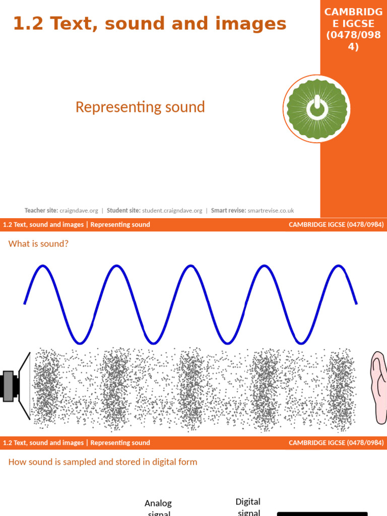 CAMBRIDGE IGCSE (0478-0984) 1.2 Representing Sound | PDF