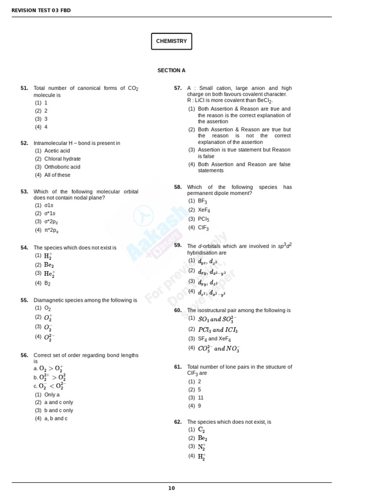 Chemical Bonding Questions | PDF
