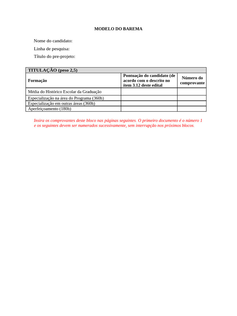 Modelo Do Barema | PDF